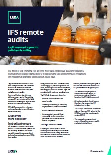 IFS Remote Audit Certification | LRQA UK Factsheet | LRQA UK