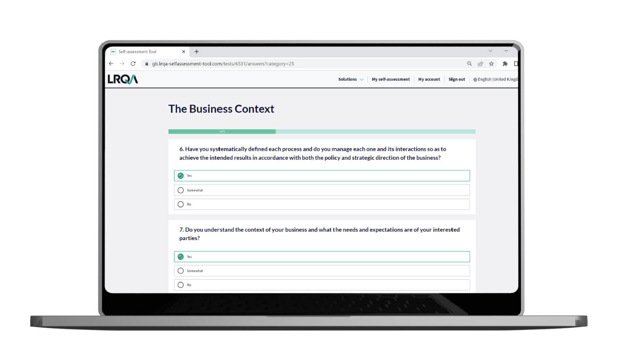 ISO 9001 Self-Assessment Checklist Tool | LRQA UK